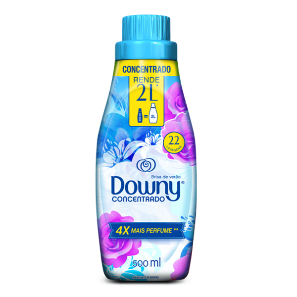 Estrela Supermercados | AMACIANTE DOWNY CONCENTRADO BRISA VERAO AZUL 500ML